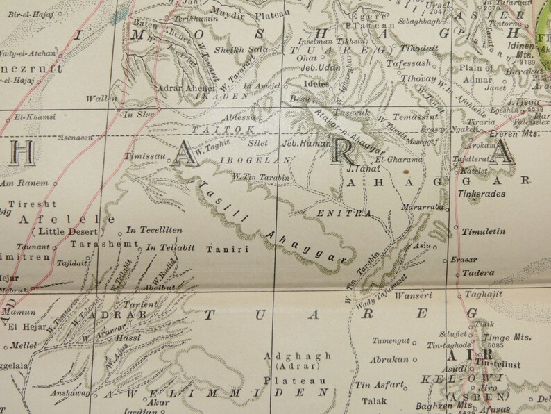 Antique Africa Map Vintage Map of Africa Sudan Sahara Desert | Etsy