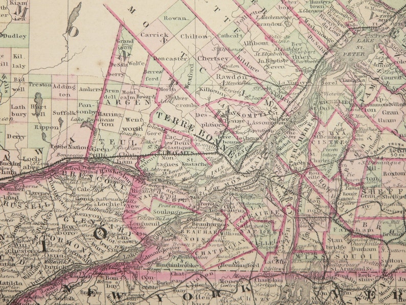 1881 Map of Canada Quebec New Brunswick Manitoba Original | Etsy