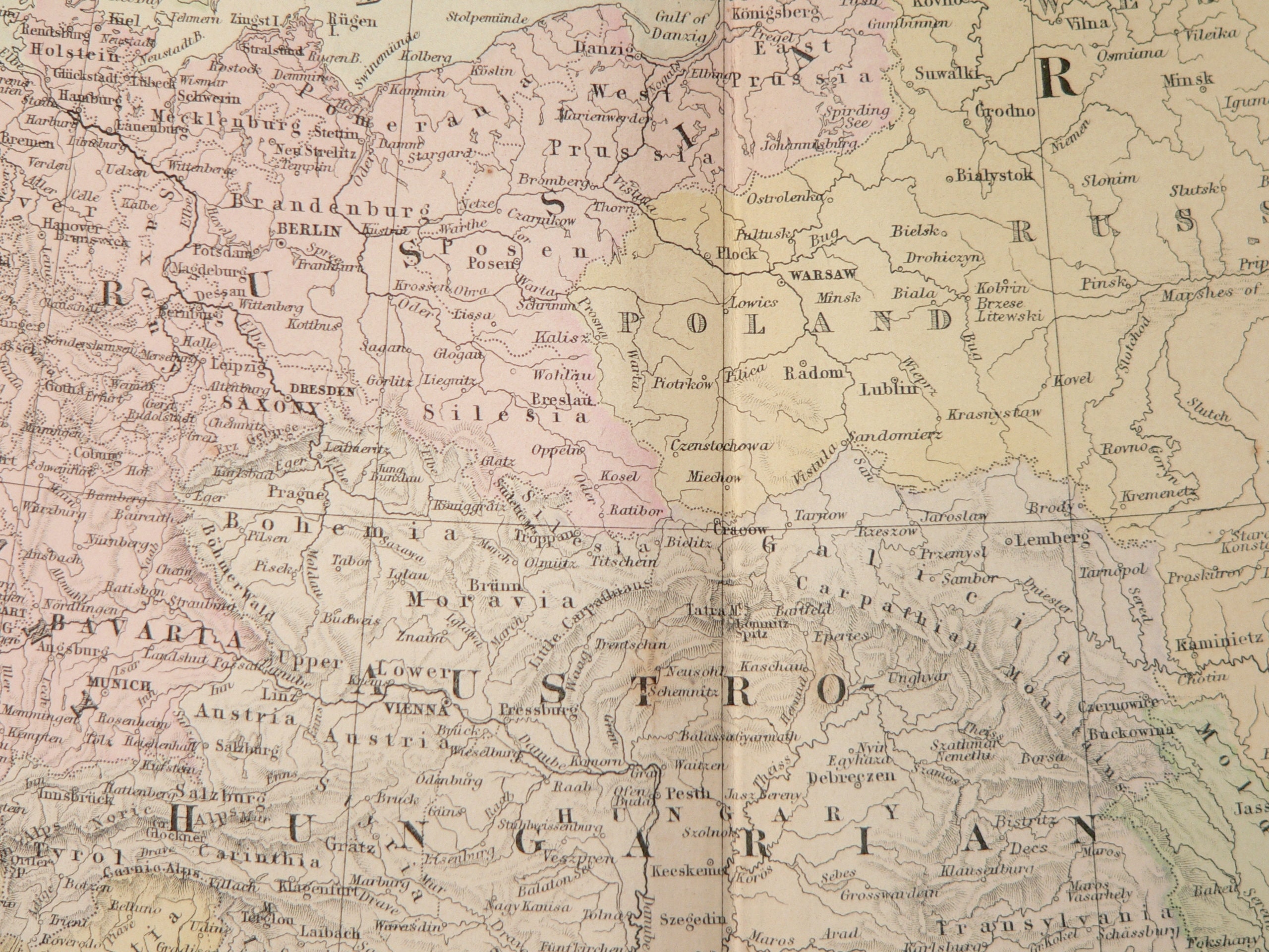 Large Europe Map 1889 Vintage Map of Europe Unique Gift for | Etsy