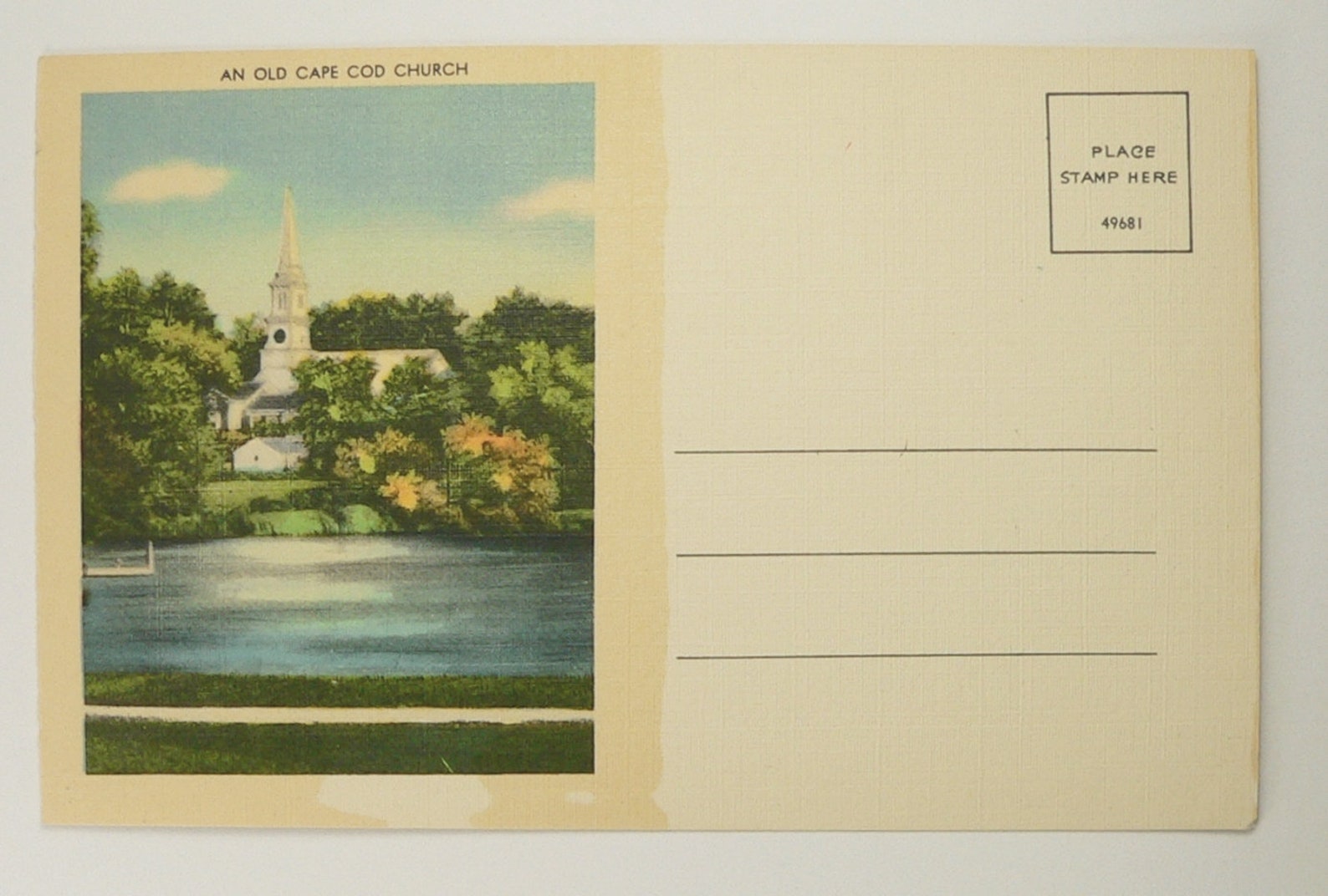 Cape Cod Massachusetts Vintage Postcard, 1930-1940s PC Linen Color ...