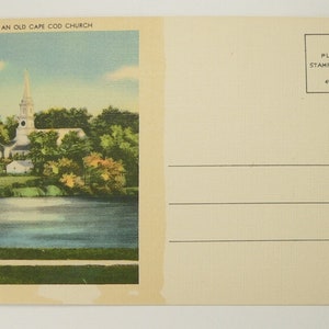 Cape Cod Massachusetts Vintage Postcard, 1930-1940s PC Linen Color ...