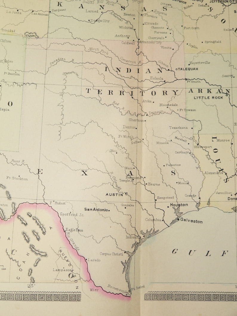 1889 United States Map Bradley Map of United States Large - Etsy