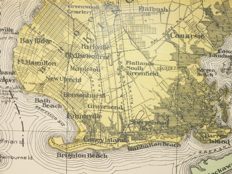 Vintage New York City Map Large 1912 Greater NYC Map - Etsy