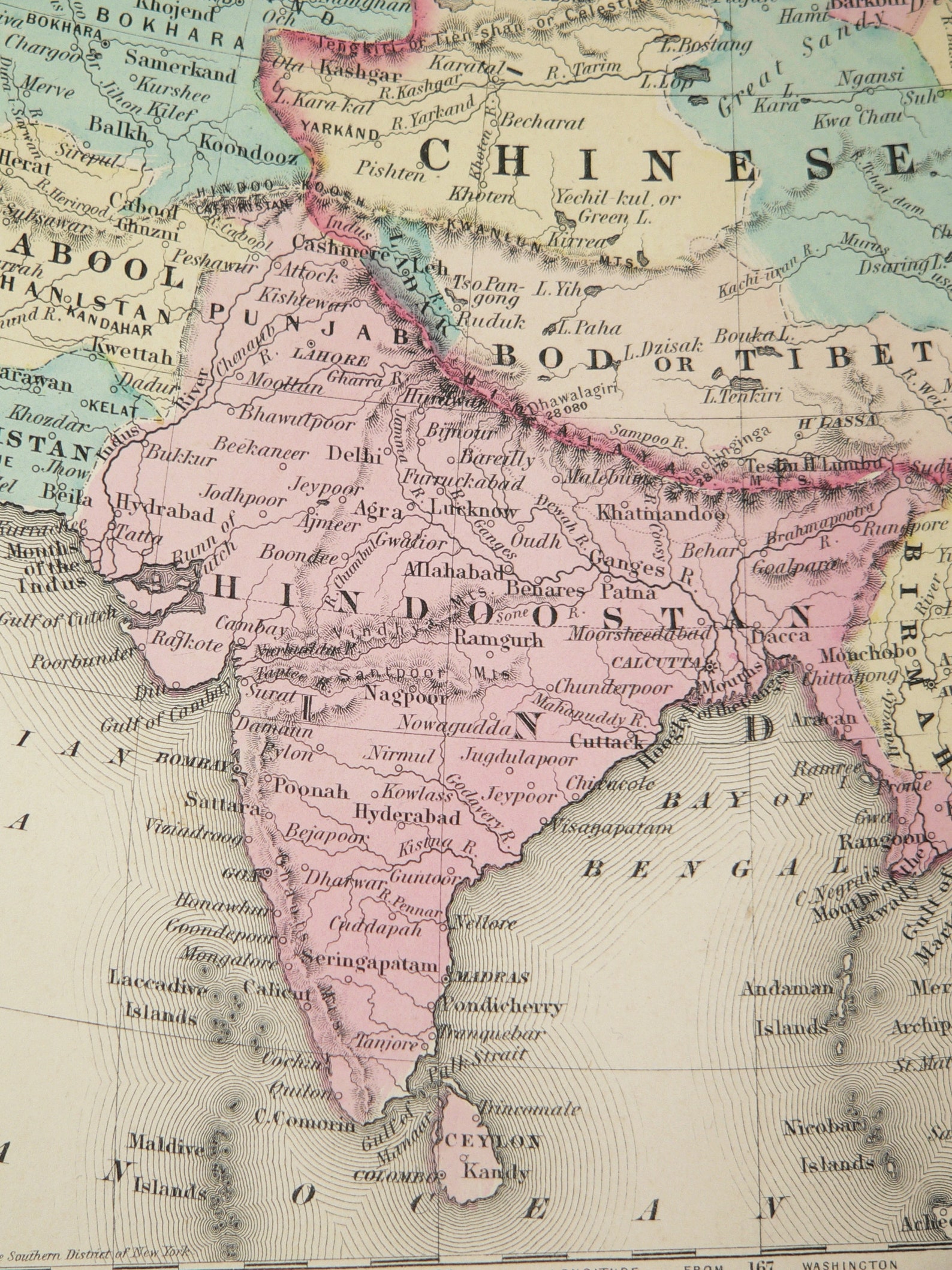 Antique Asia Map 1856 Colton Map of Asia Saudi Arabia India - Etsy