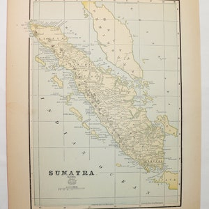 1900 Antique Java Map, Sumatra Map, Indonesia Island Map, East Indies ...
