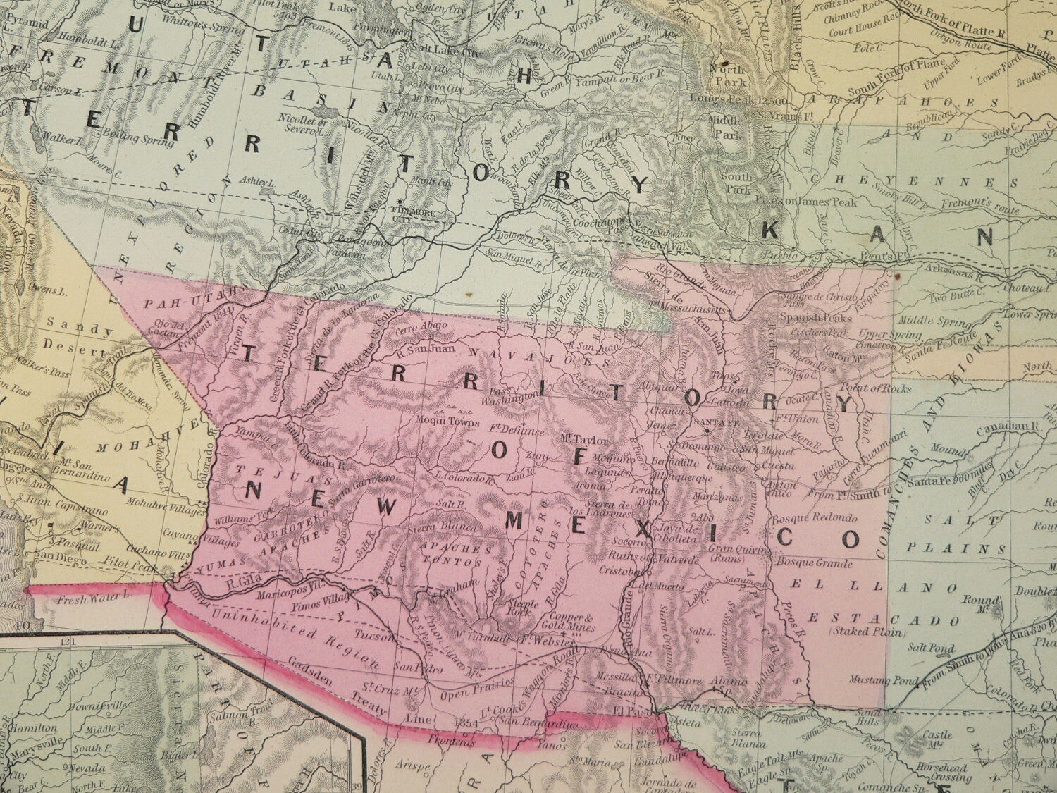 1858 Antique US Map, Mitchell Desilver, Hand-colored Engraving - Etsy