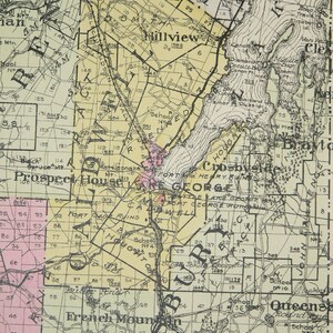 Warren County NY Map 1912 Large Map, New York County Map, Original ...