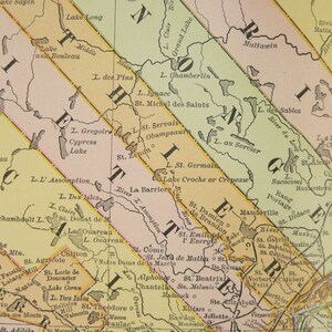 1912 Map of Quebec Canada, Large Original Vintage Map by Rand Mcnally ...