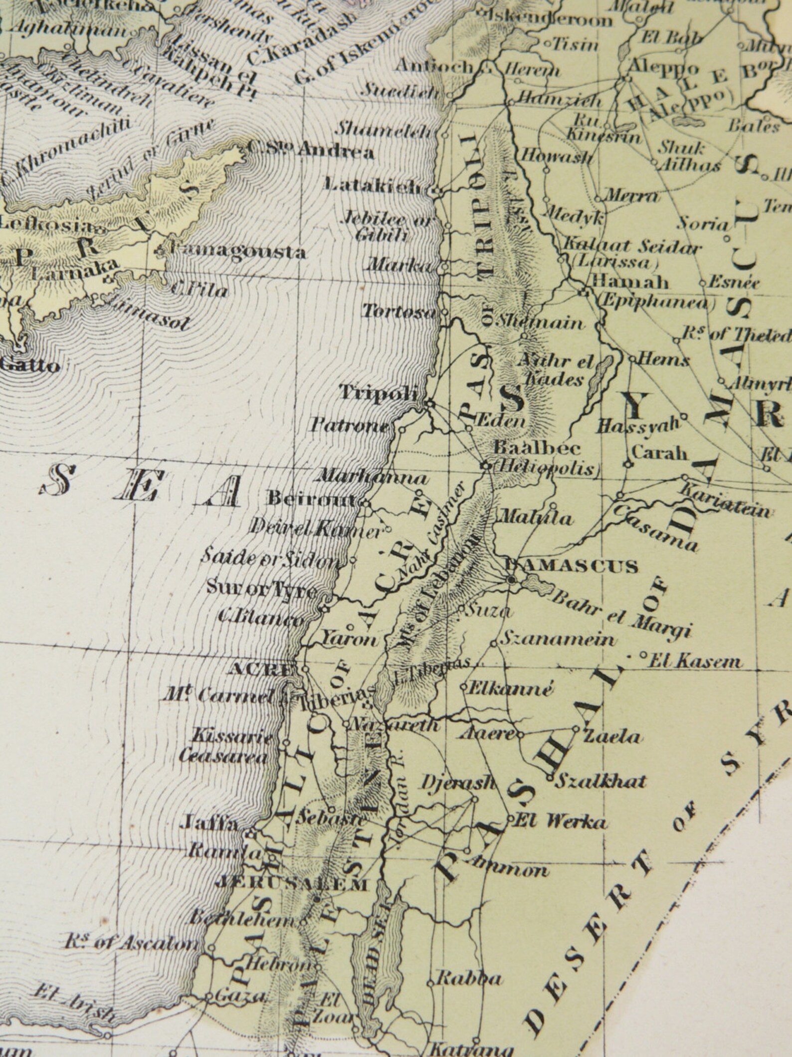1800s Antique Turkey Map Iraq Syria Map Palestine Middle | Etsy