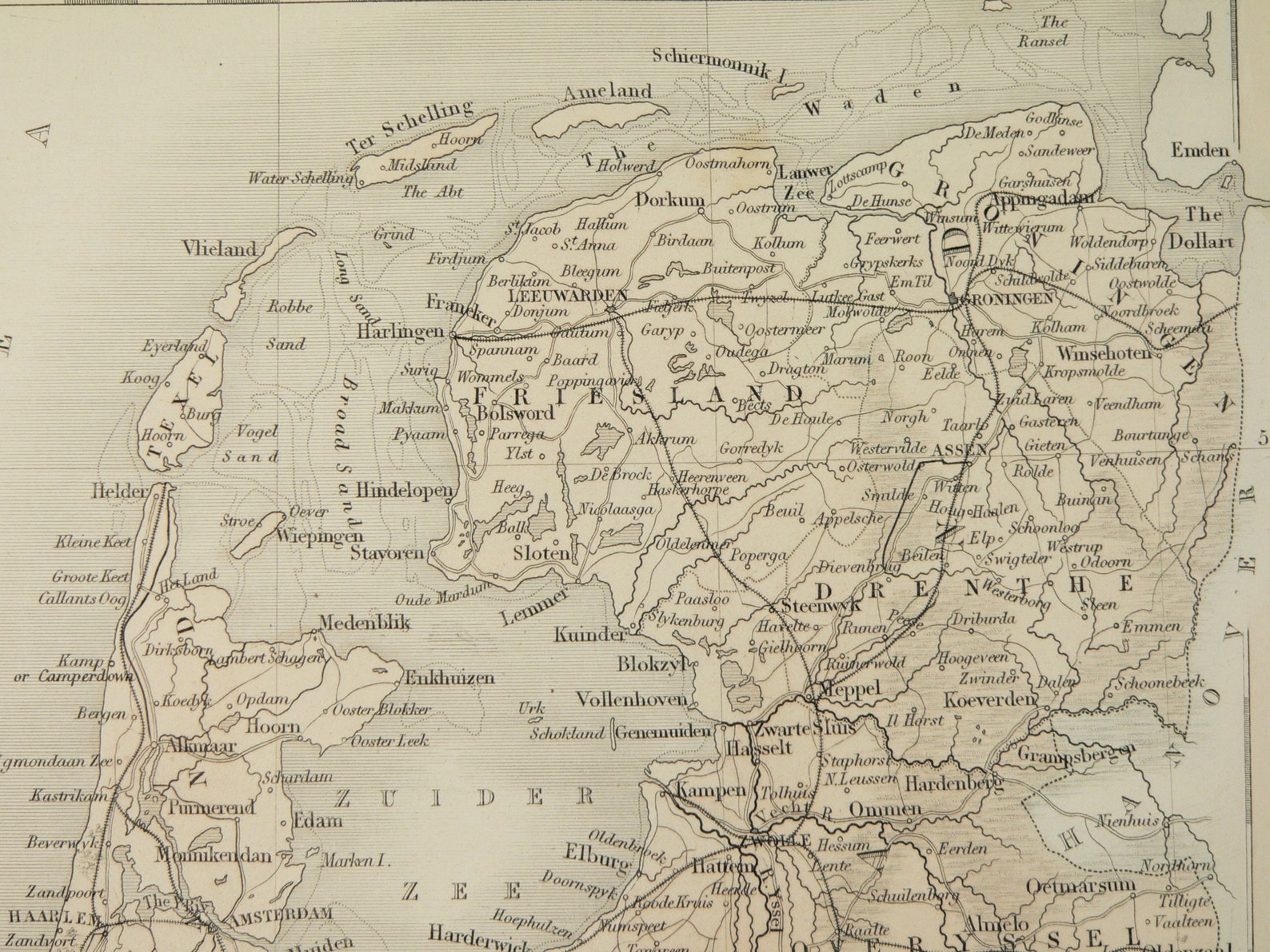 Original Antique Netherlands Map 1852 Adam & Charles Black Map of ...