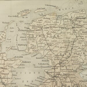 Original Antique Netherlands Map 1852 Adam & Charles Black Map of ...
