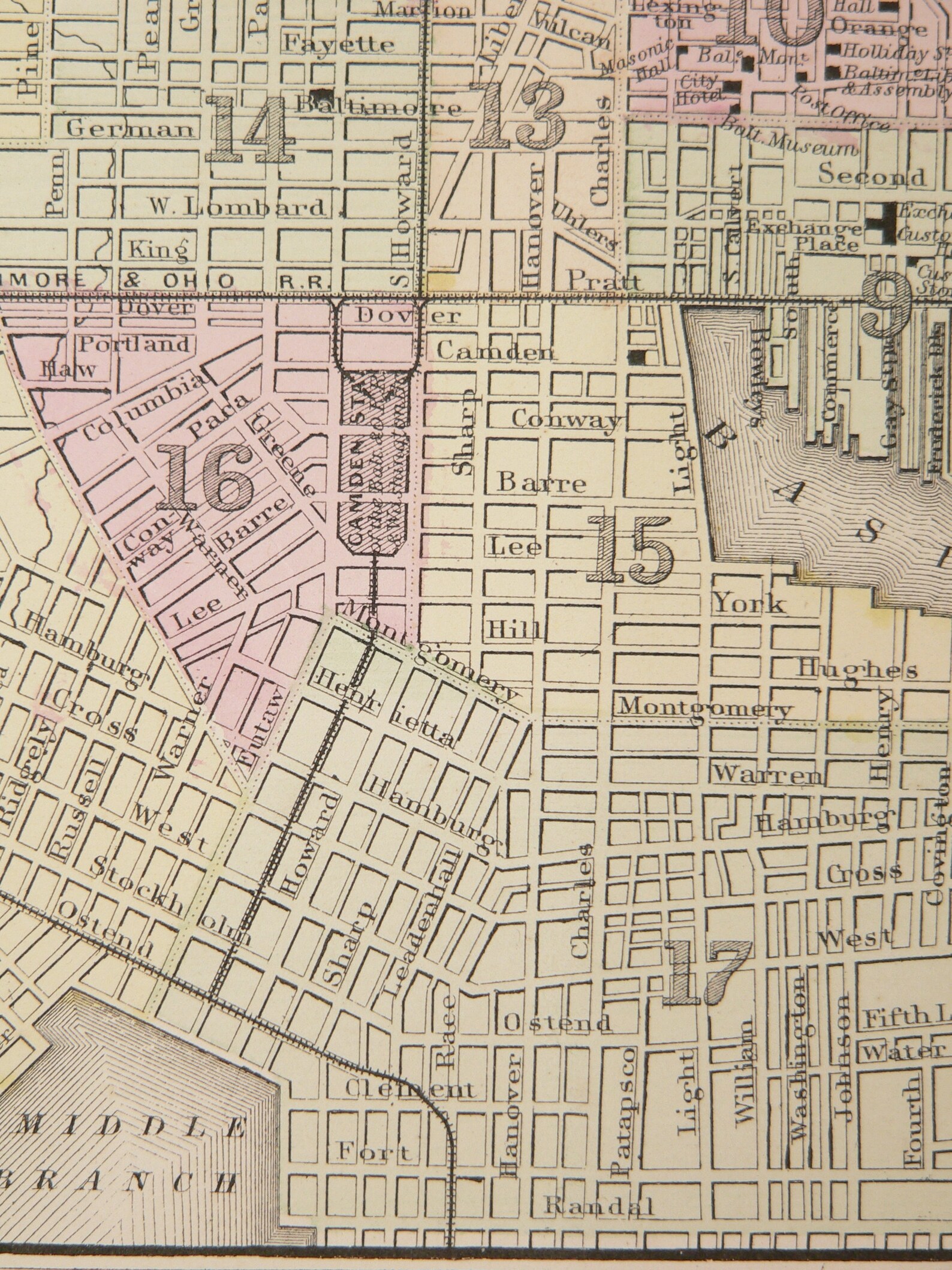 Antique Baltimore Map 1872 Mitchell Map of Baltimore MD City - Etsy