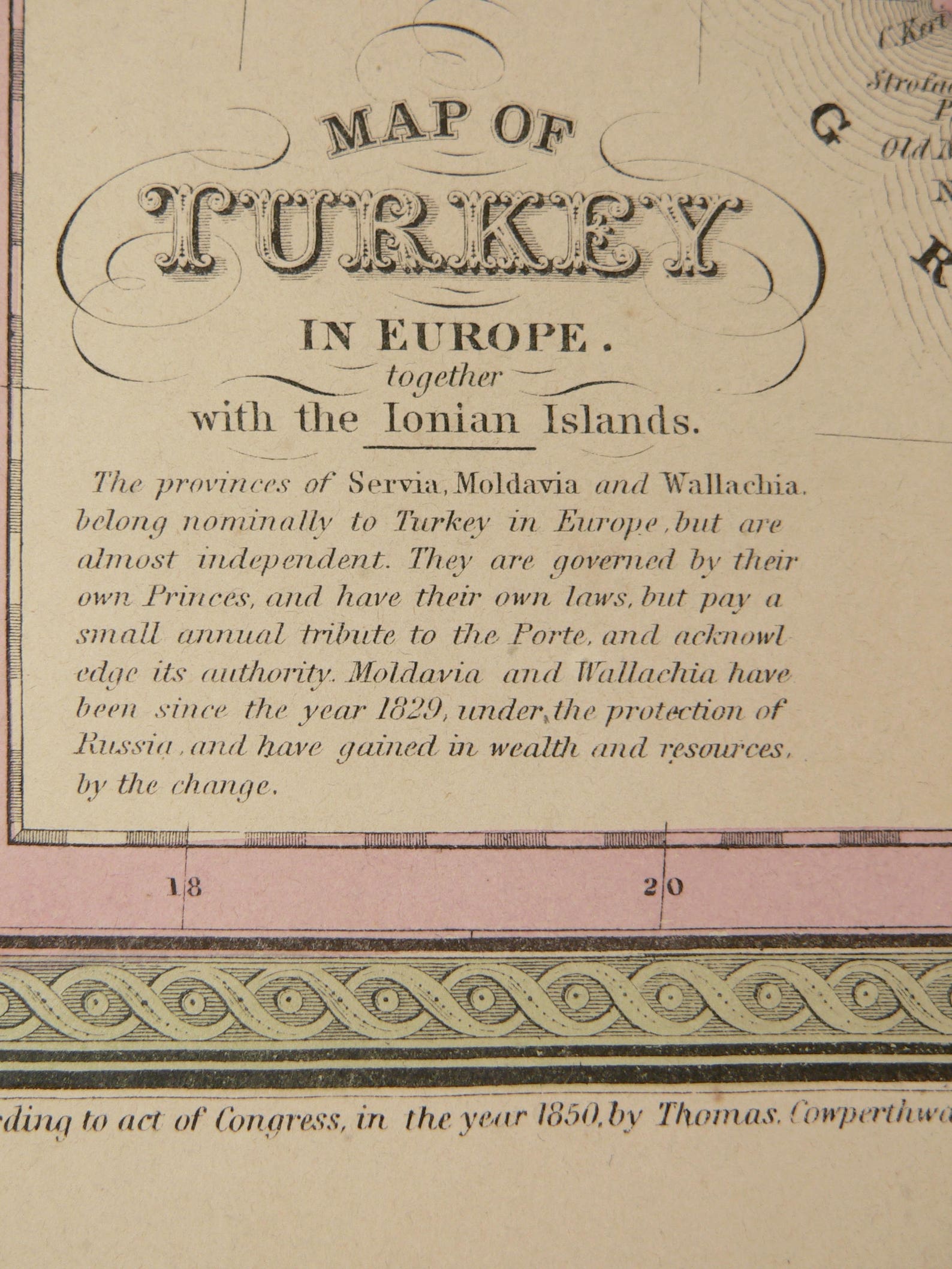 Antique Turkey Map 1852 Mitchell Map of Turkey, Handcolored Map, Turkey ...