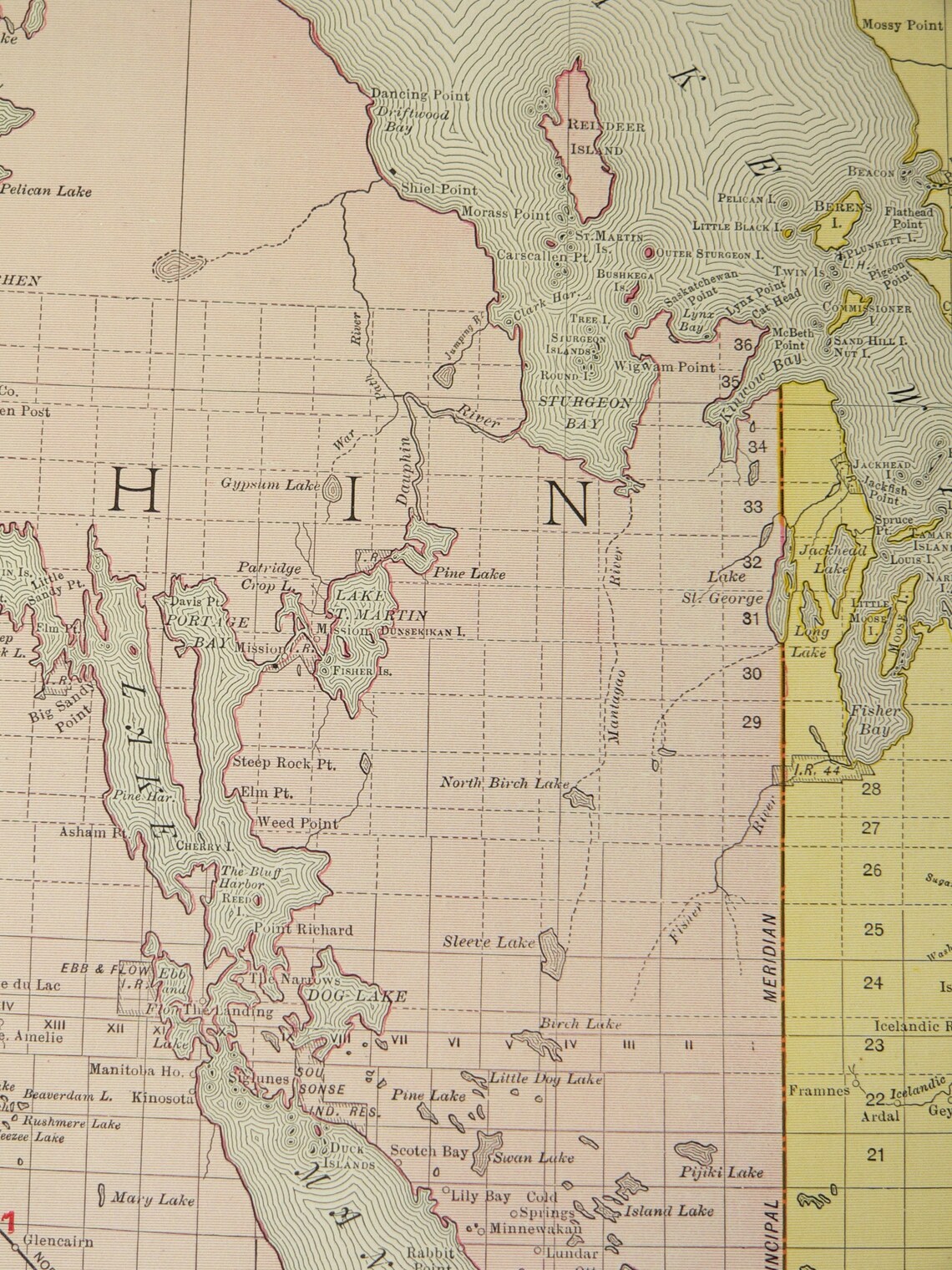 1908 Map of Manitoba Canada, Original Antique Map, Vintage Manitoba Map ...