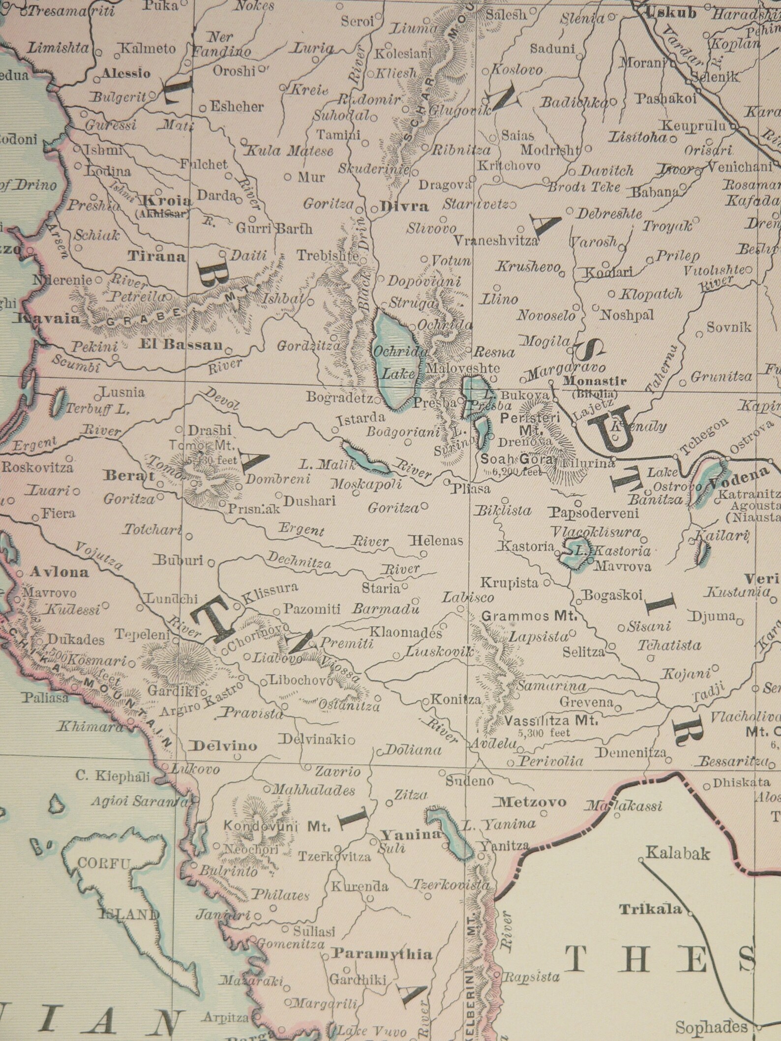 Old Turkey Map 1912 Large Map of Balkan Peninsula, Romania Serbia ...