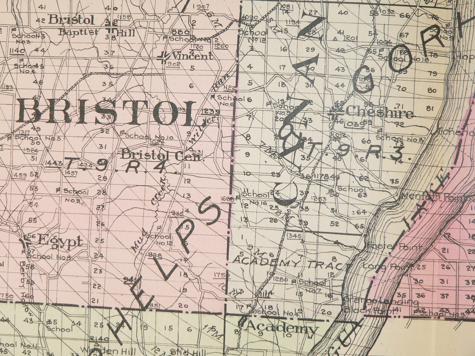 Ontario County NY Map 1912 Large Map New York County Map | Etsy