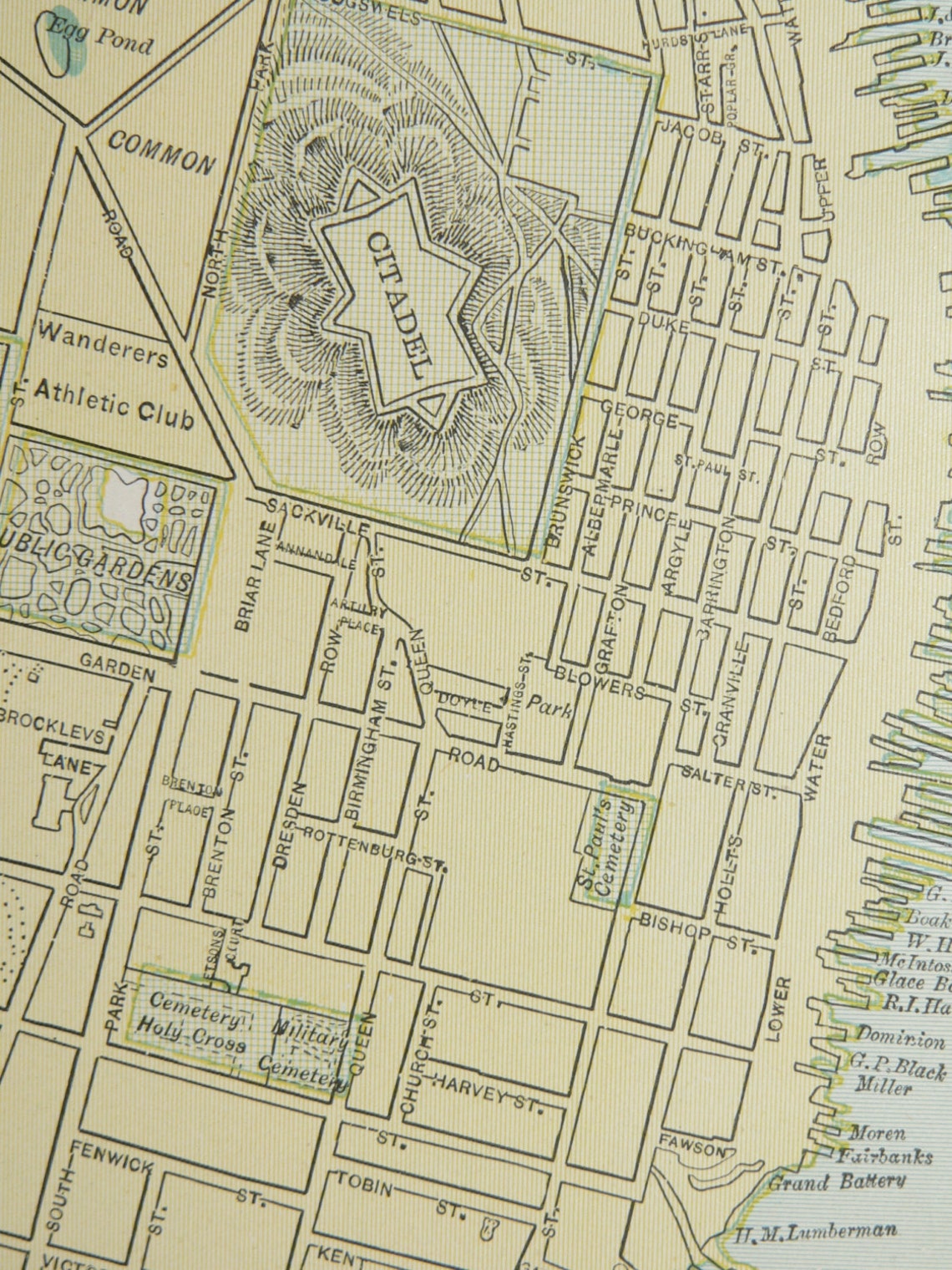 Vintage Map Quebec City Canada, Halifax Dartmouth Map 1894 City Street ...