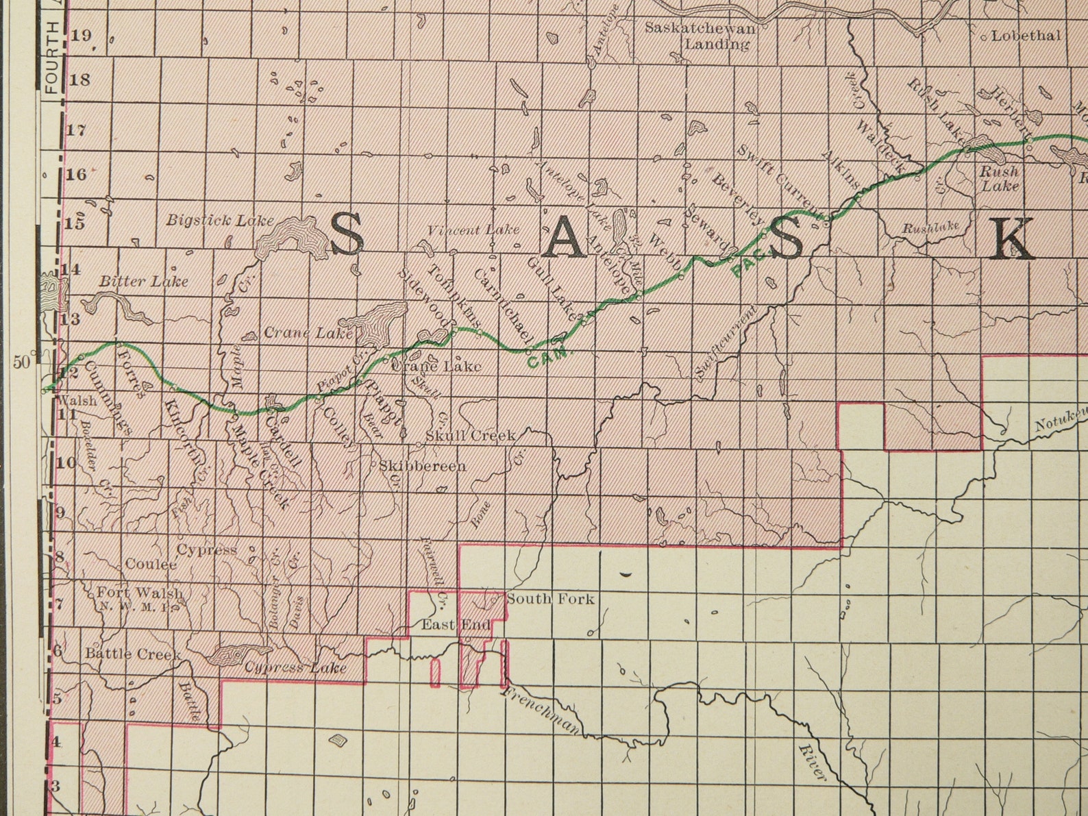 Vintage 1908 Map of Saskatchewan Canada Original Antique Map | Etsy