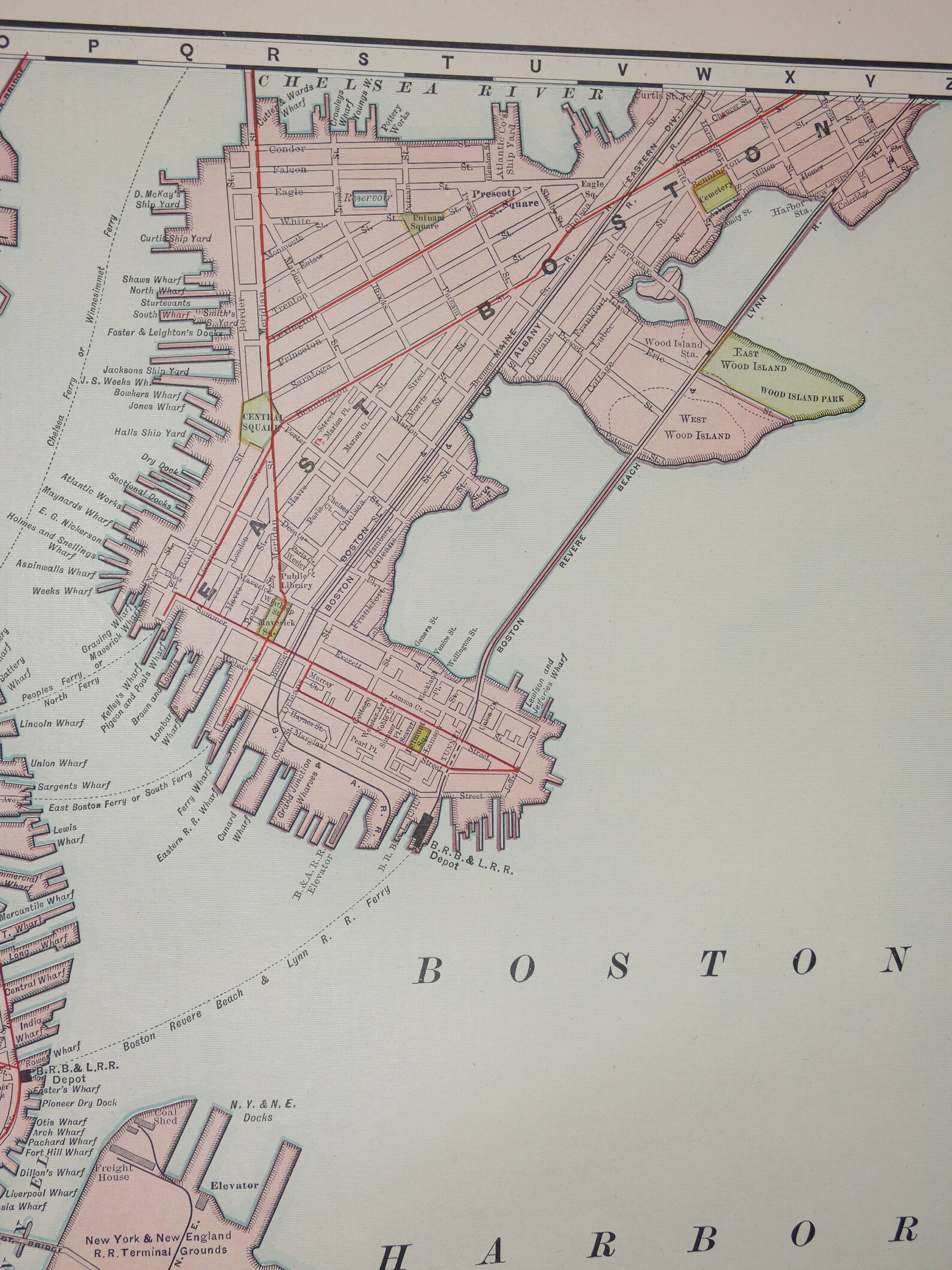 Real 1892 Large Boston Map Original Antique Map of Boston - Etsy