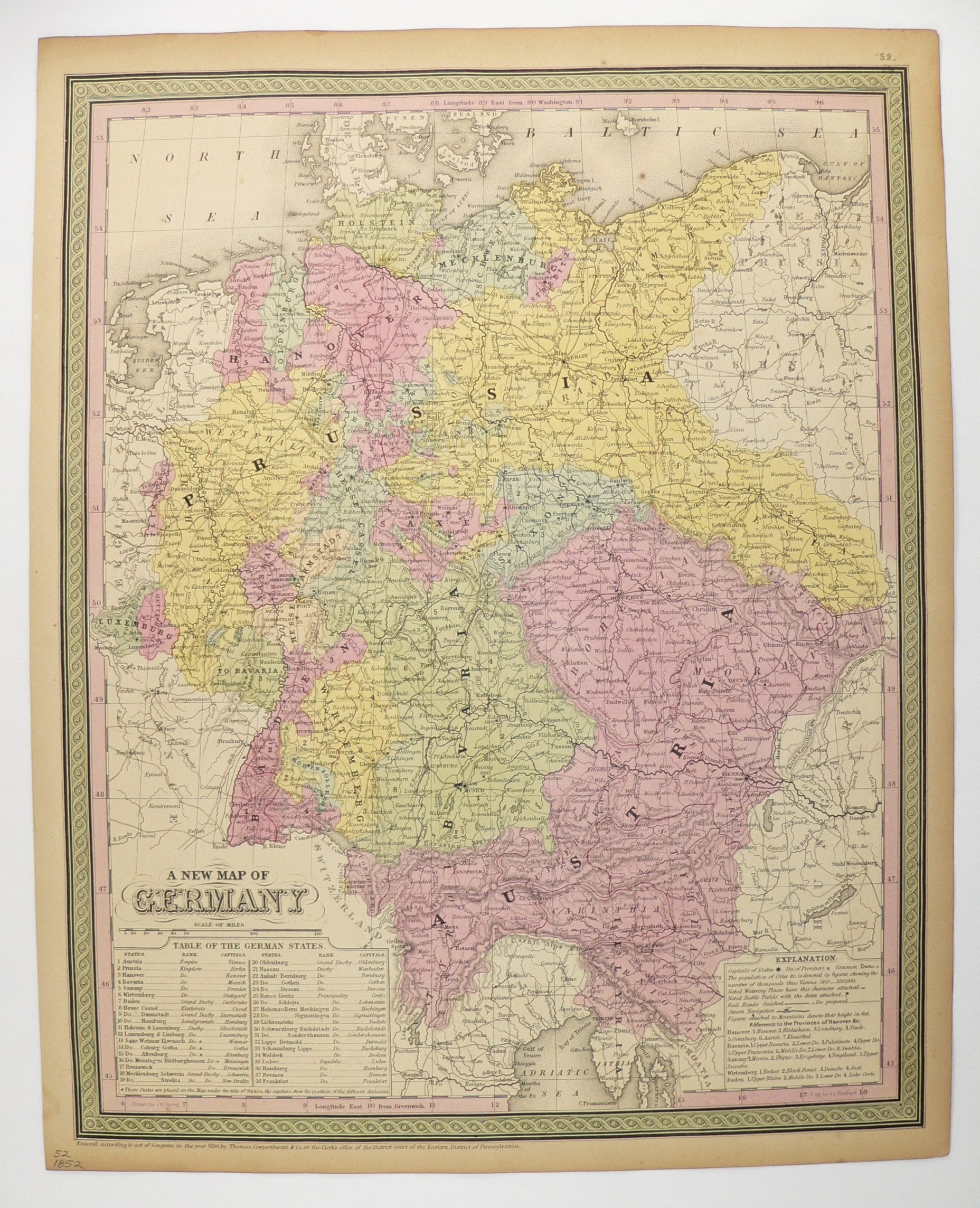 German States Map 1850