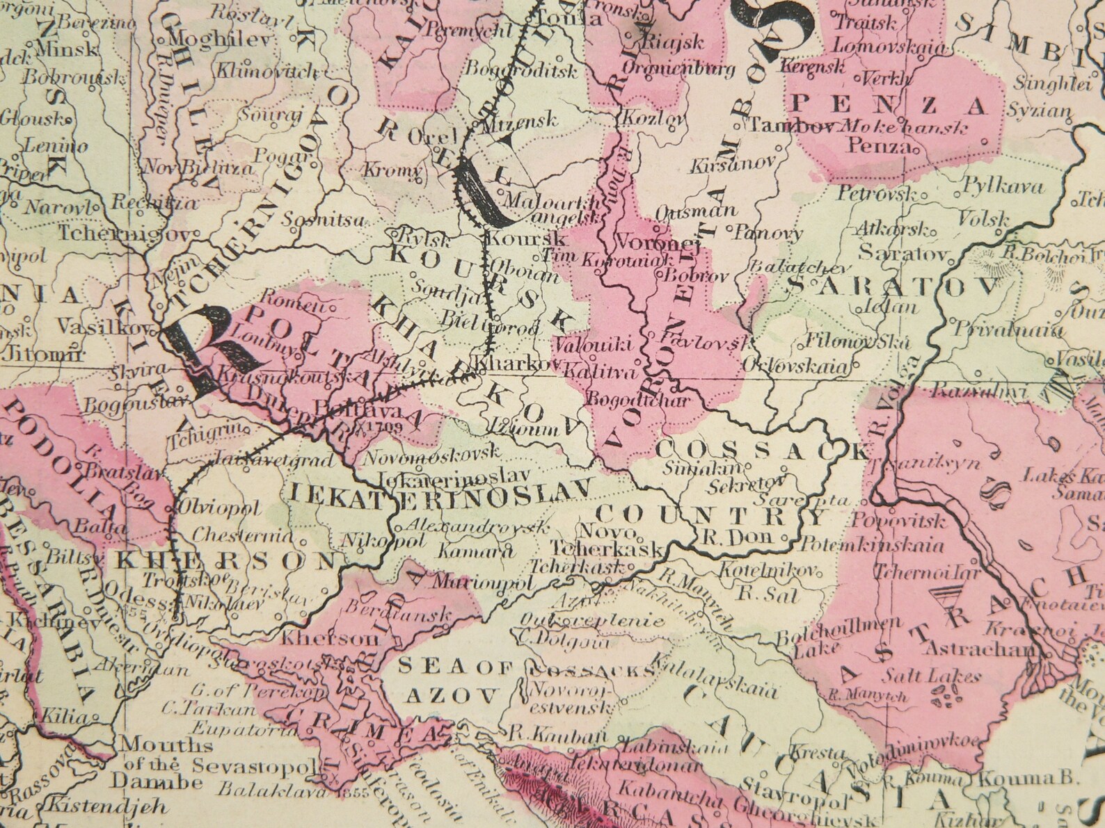 Antique Europe Map Large Vintage Map of Europe 1864 Johnson - Etsy