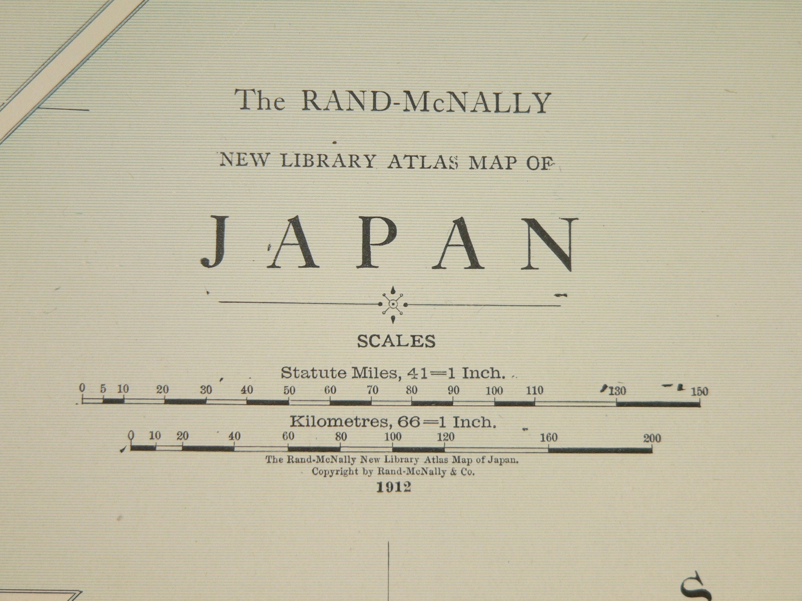 Home Décor Globes & Maps 1912 Very Large Map of Japan Japanese Decor ...