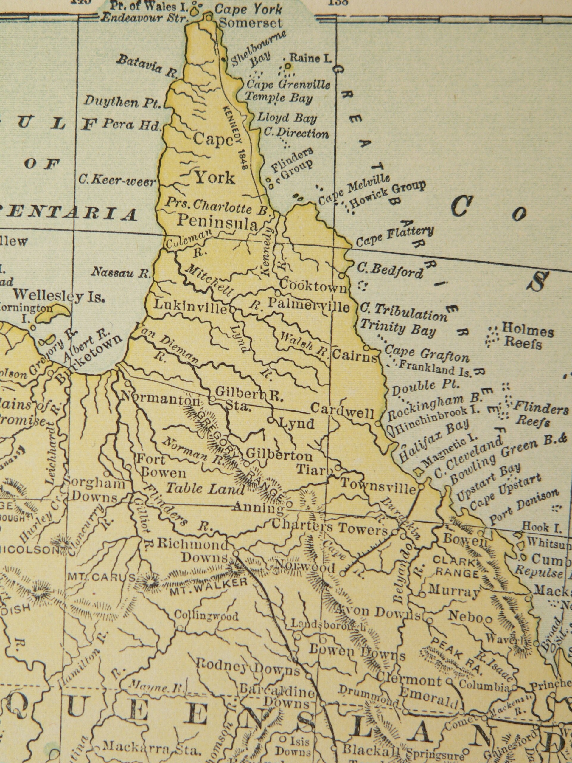 Vintage Australia Map 1896 Real Antique Map of Australia, 1st ...