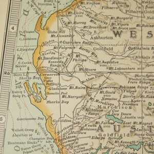 1899 Century Australia Map With Tasmania, Real Vintage Map of Australia ...