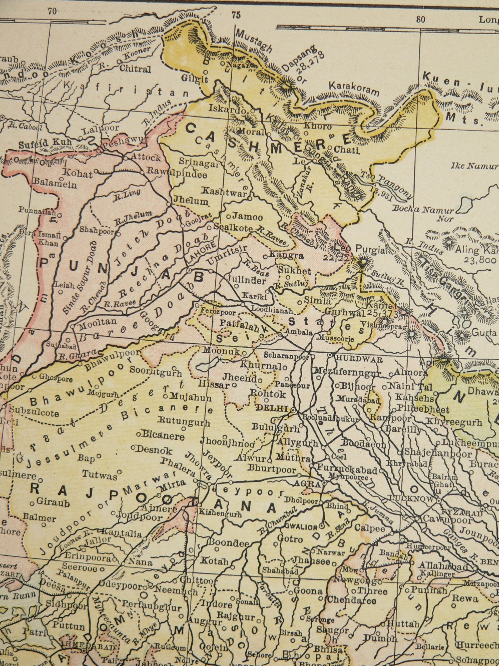 Mapa antiguo de la India 1896 Mapa vintage de la India Ceilán | Etsy