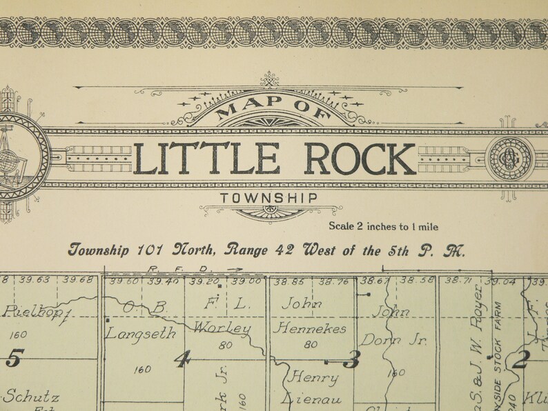 Vintage Map Little Rock MN 1914 Little Rock Minnesota Plat Map ...