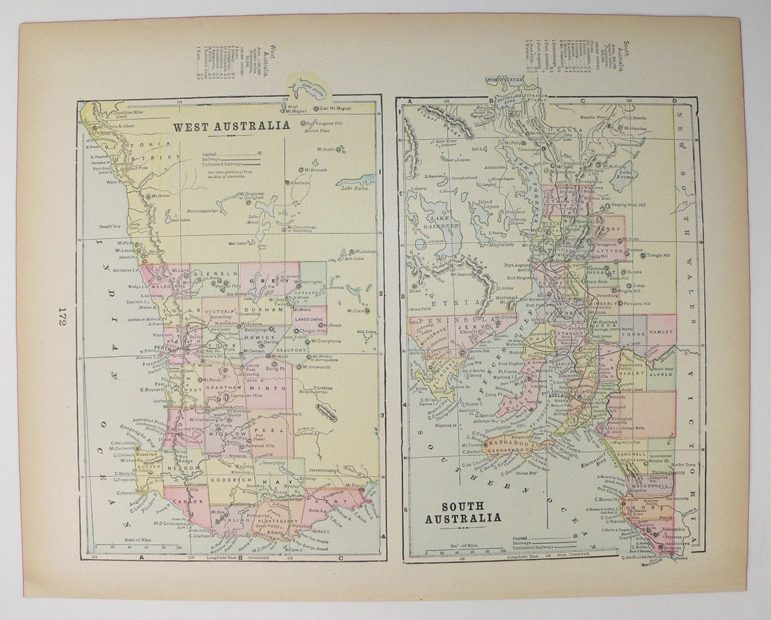 Antique 1899 Australia Map, Vintage Map of Australia, Australian Gift ...