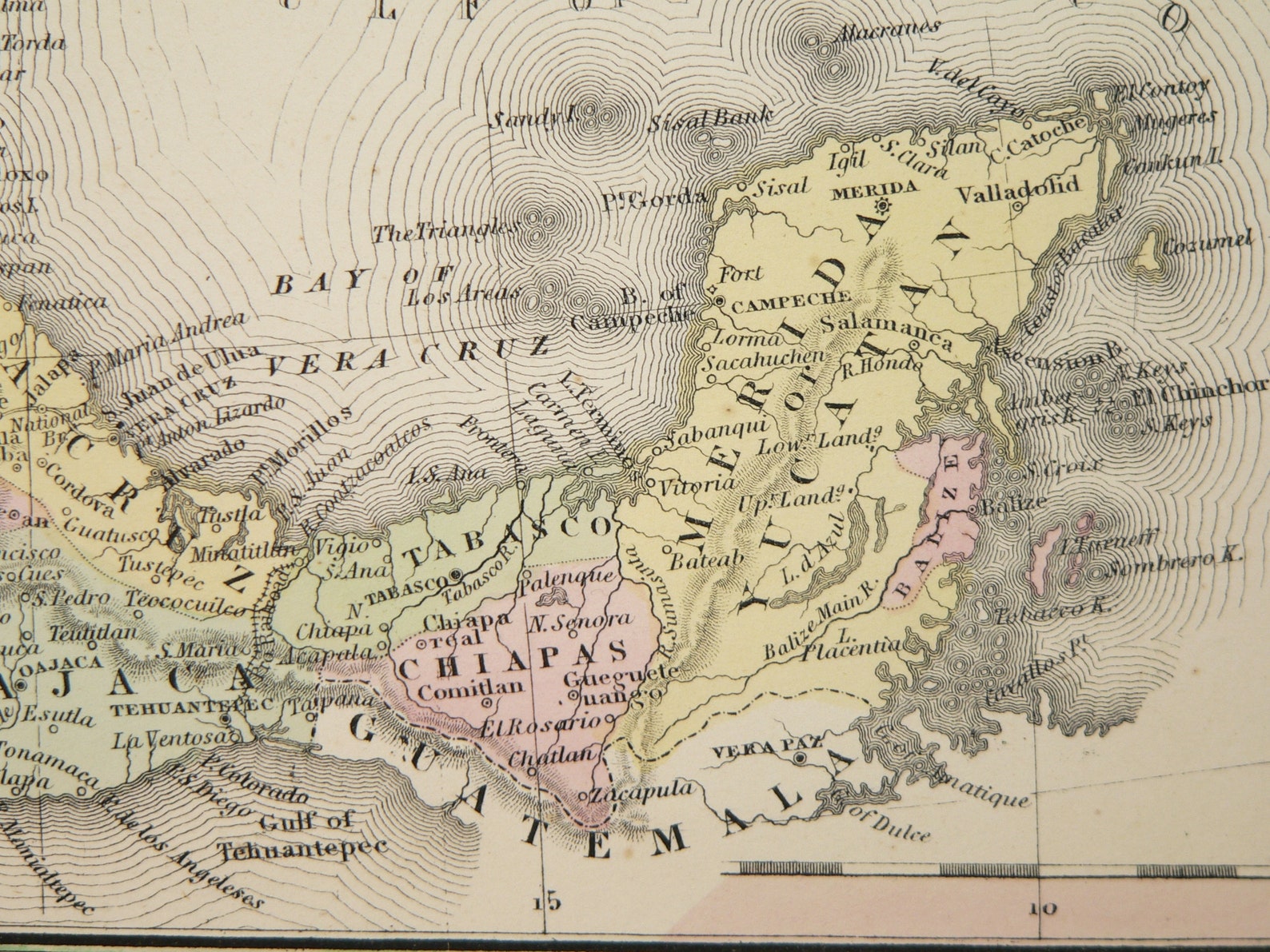 1854 Mitchell Map of Mexico and Central America Guatemala | Etsy