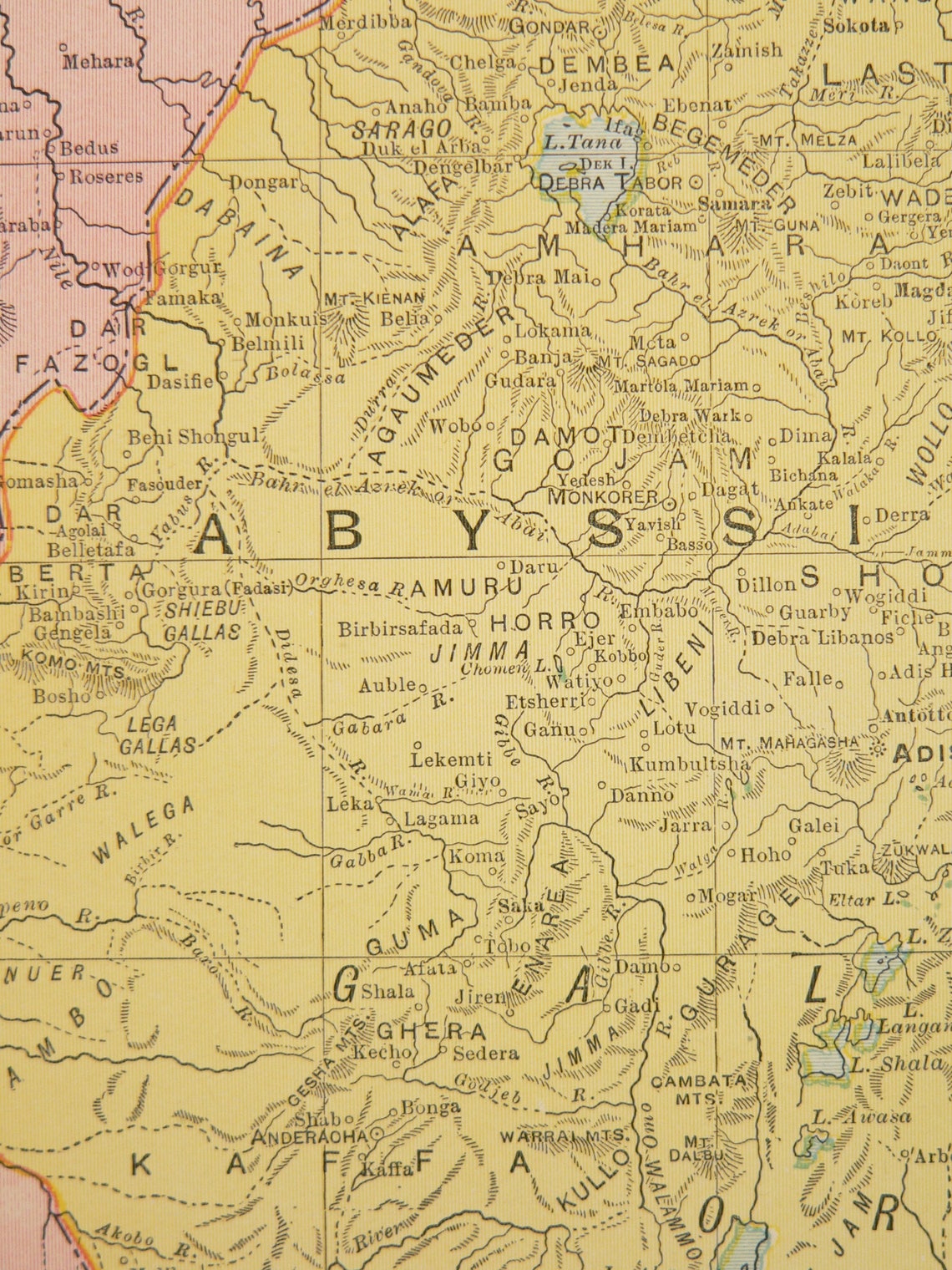 1912 Map of Abyssinia Ethiopia Somalia and Sudan Africa | Etsy
