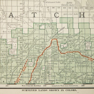 Vintage 1908 Map of Saskatchewan Canada, Original Antique Map ...