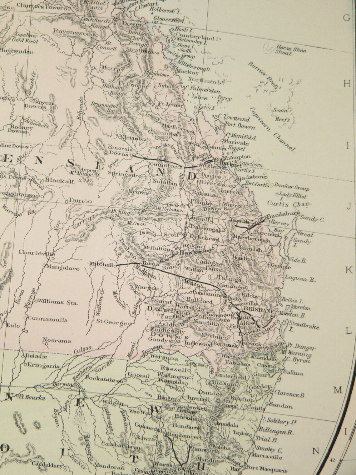 1889 Bradley Australia Map, New Zealand Tasmania Map, 1st Anniversary ...