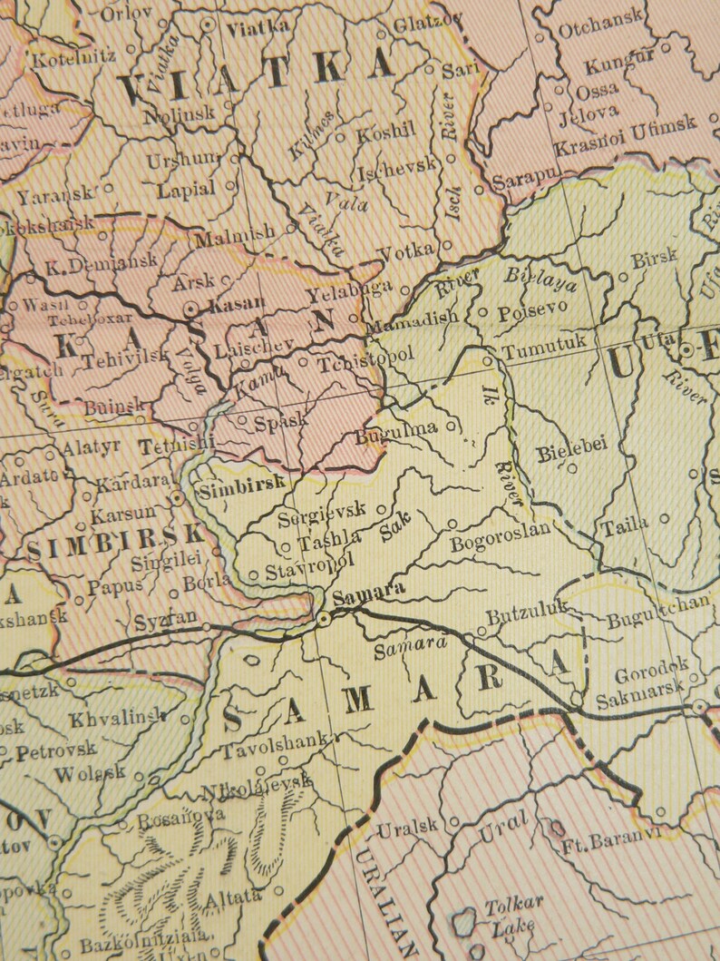 Vintage Russia Map, Poland Ukraine Map, Pakistan Afghanistan Map ...