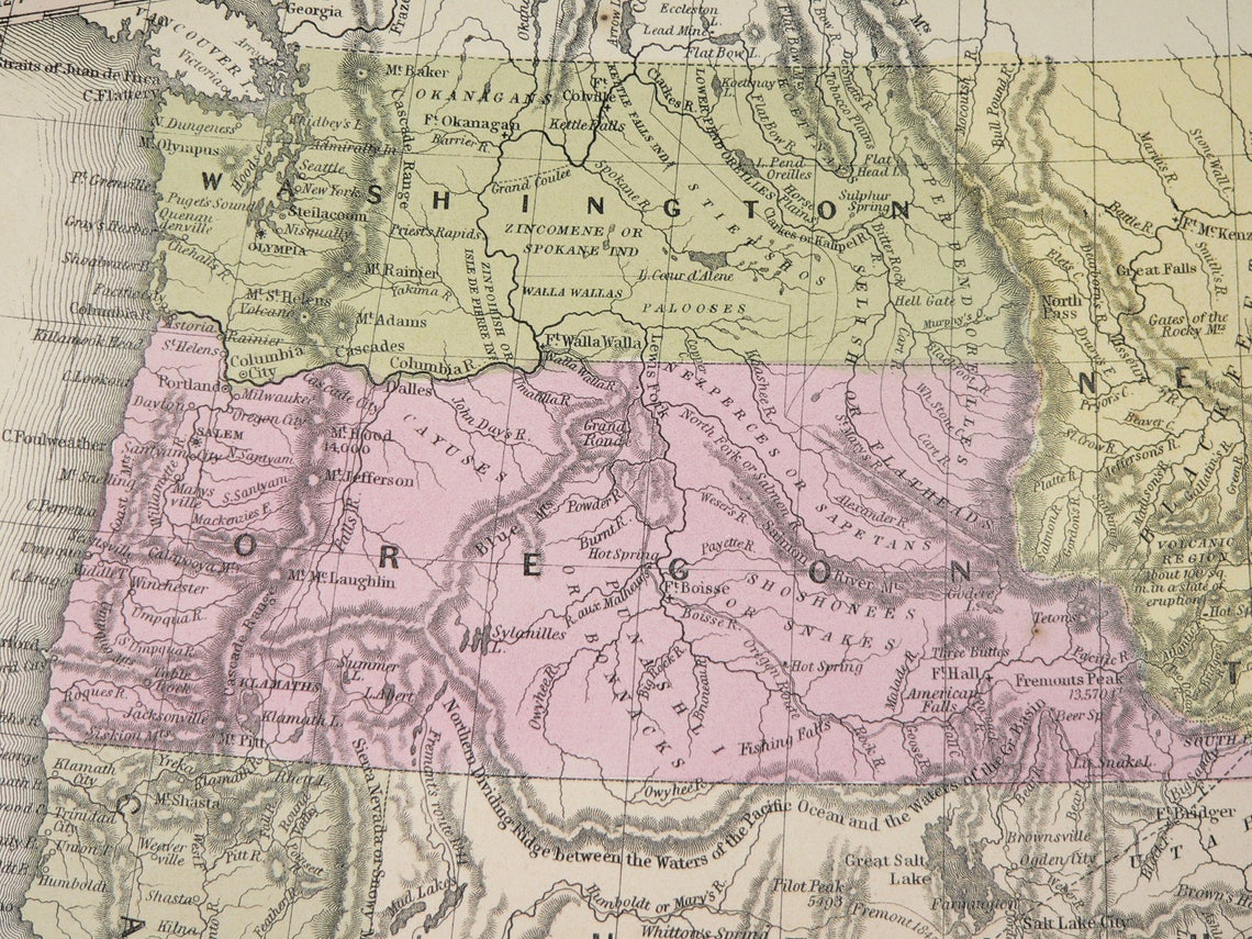 Rare United States Map 1855 Mitchell Desilver Map US Map | Etsy