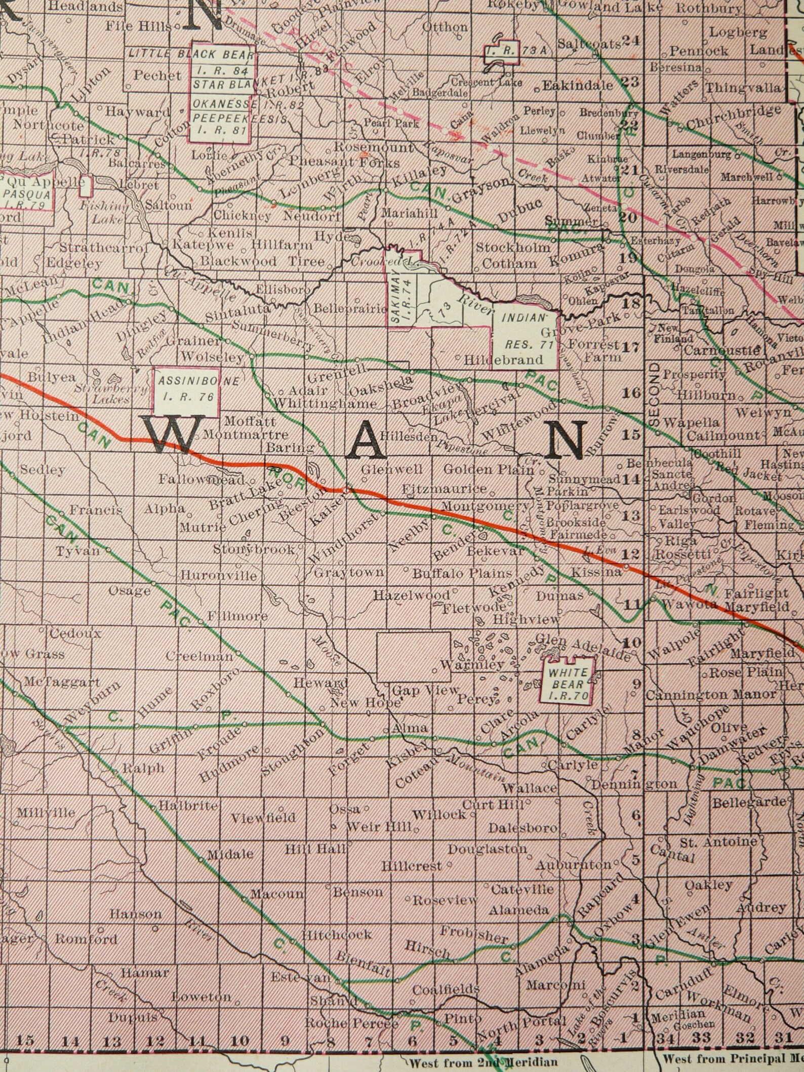 Vintage 1908 Map of Saskatchewan Canada, Original Antique Map ...