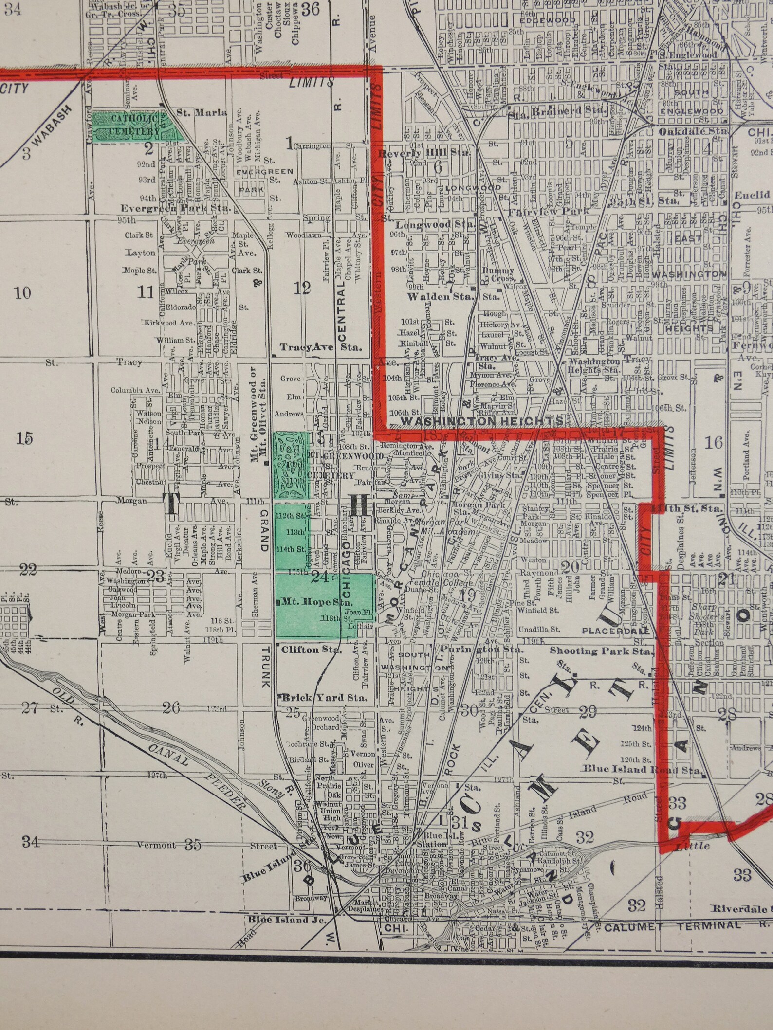 Very Large Chicago Map 1892 Antique City Street Map of Chicago | Etsy