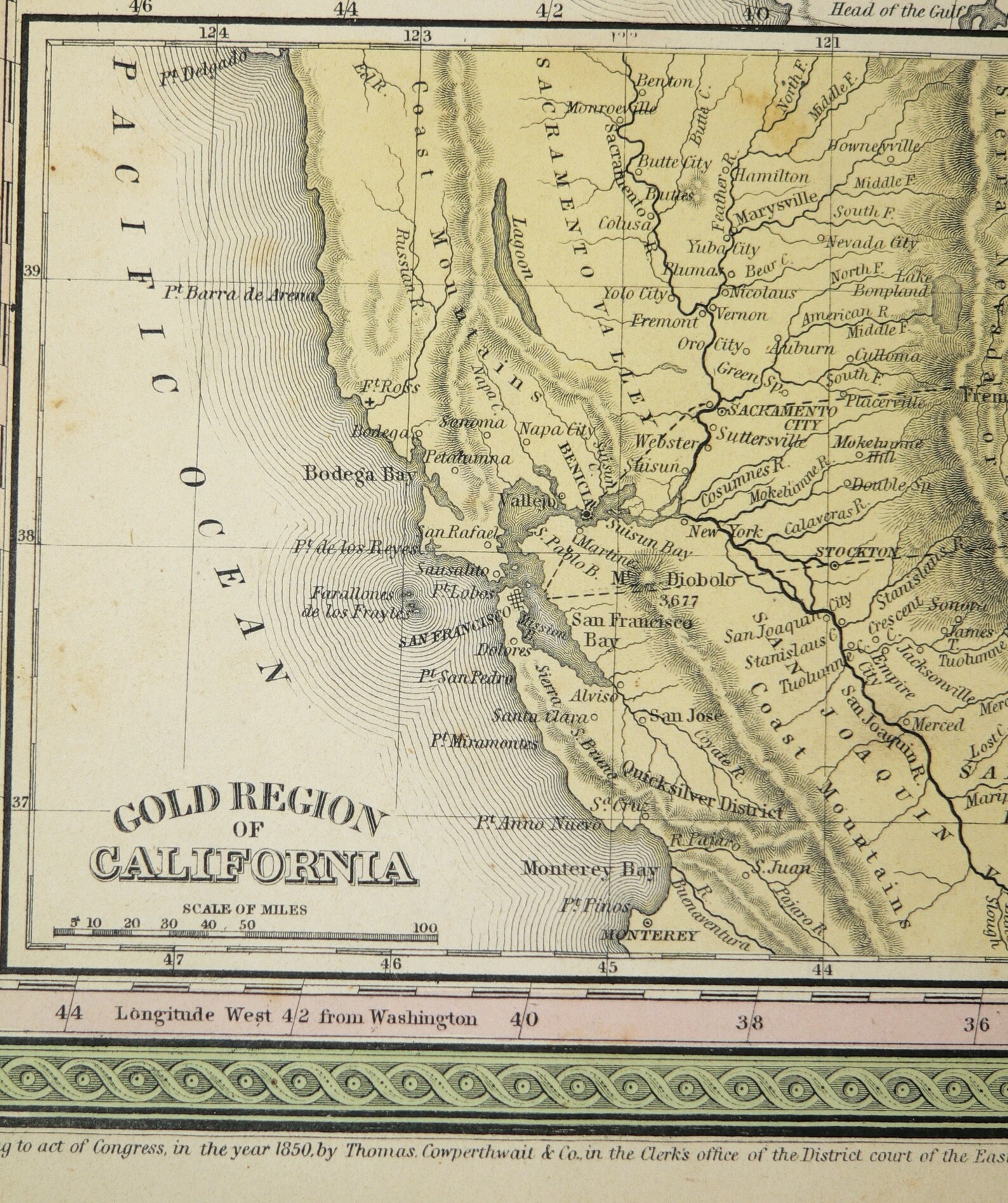 1854 Mitchell United States Map Original Antique Map of | Etsy