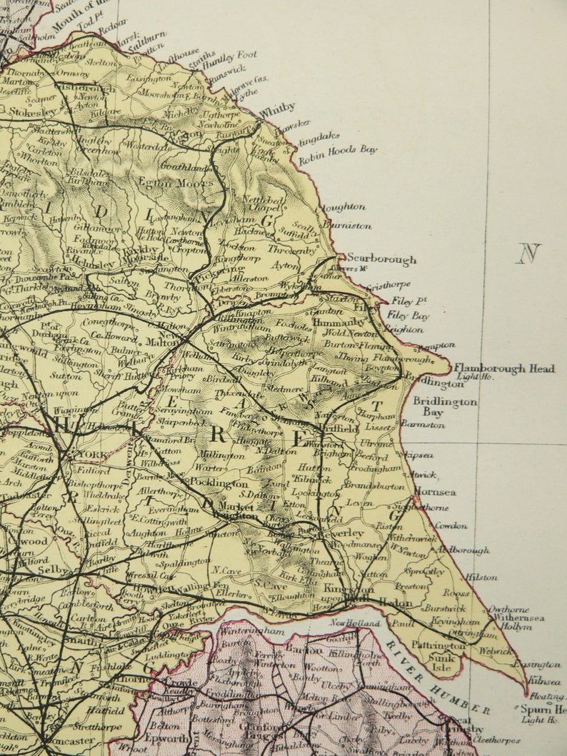 1873 Antique England Map Wales 1873 A C Black Map of England and Wales ...