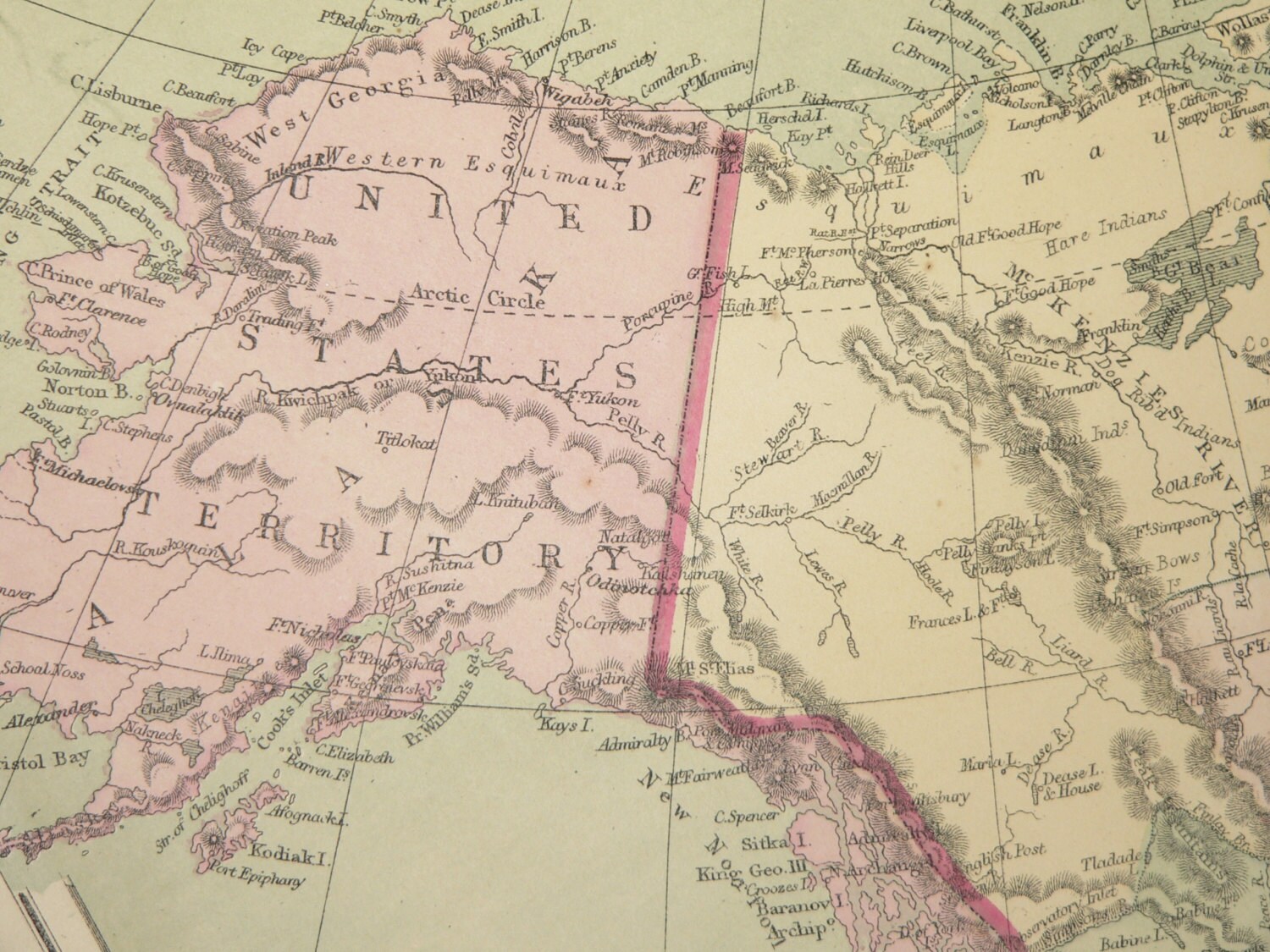1873 North America Map, United States Mexico Map Canada Central America ...