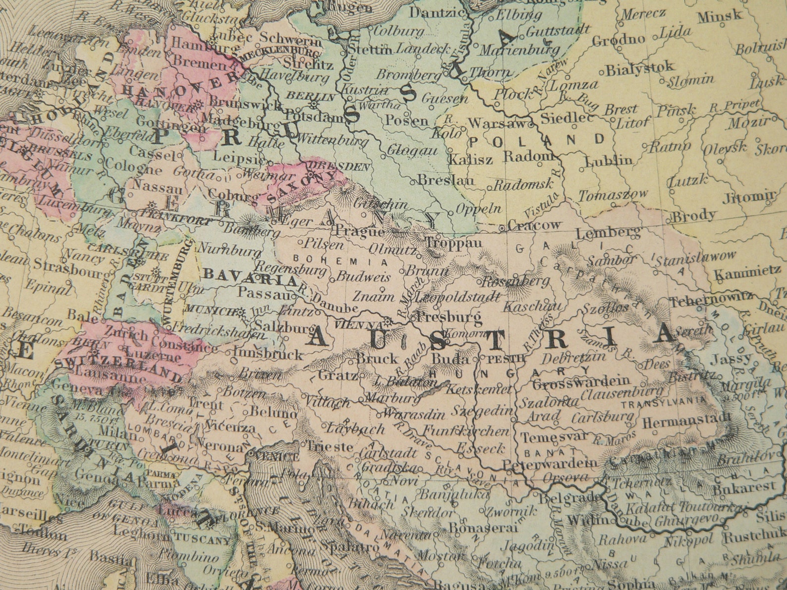 1856 Colton Europe Map Real Antique Map of Europe - Etsy Finland