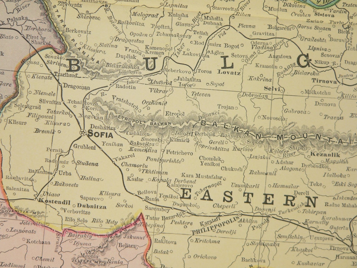 Old Turkey Map 1912 Large Map of Balkan Peninsula Romania | Etsy