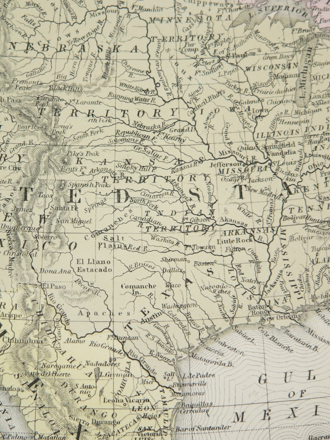 1855 Mitchell Map of North America Original Antique Map of | Etsy