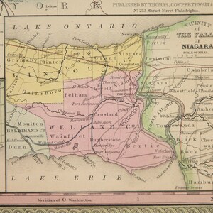 1852 Ontario Canada Map, Handcolored Map Ontario Canada 1852 Mitchell ...