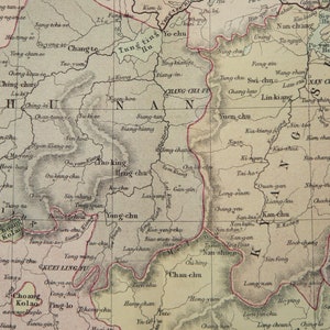 Large Antique Map of China, Original Vintage China Map With Formosa ...