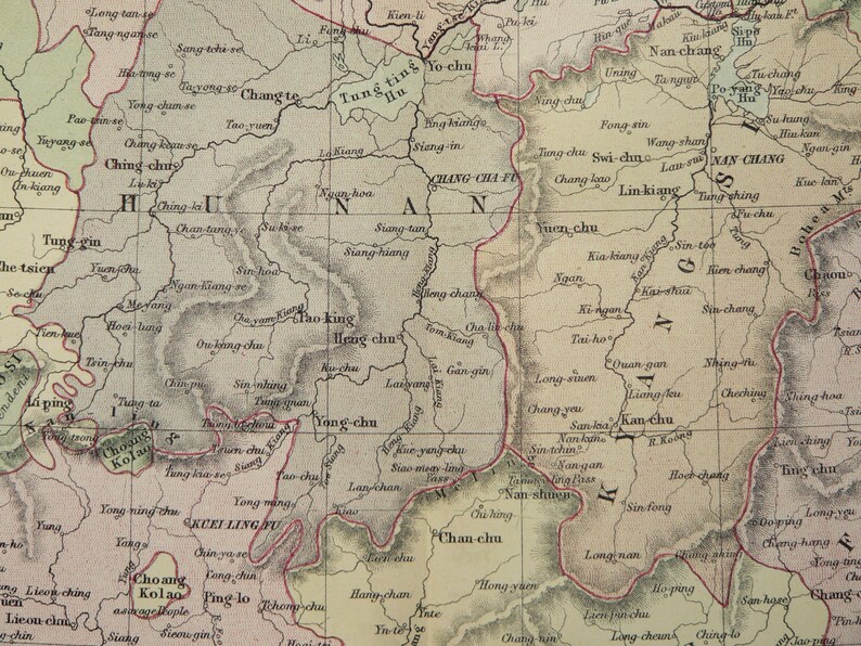 Large Antique Map of China, Original Vintage China Map With Formosa ...