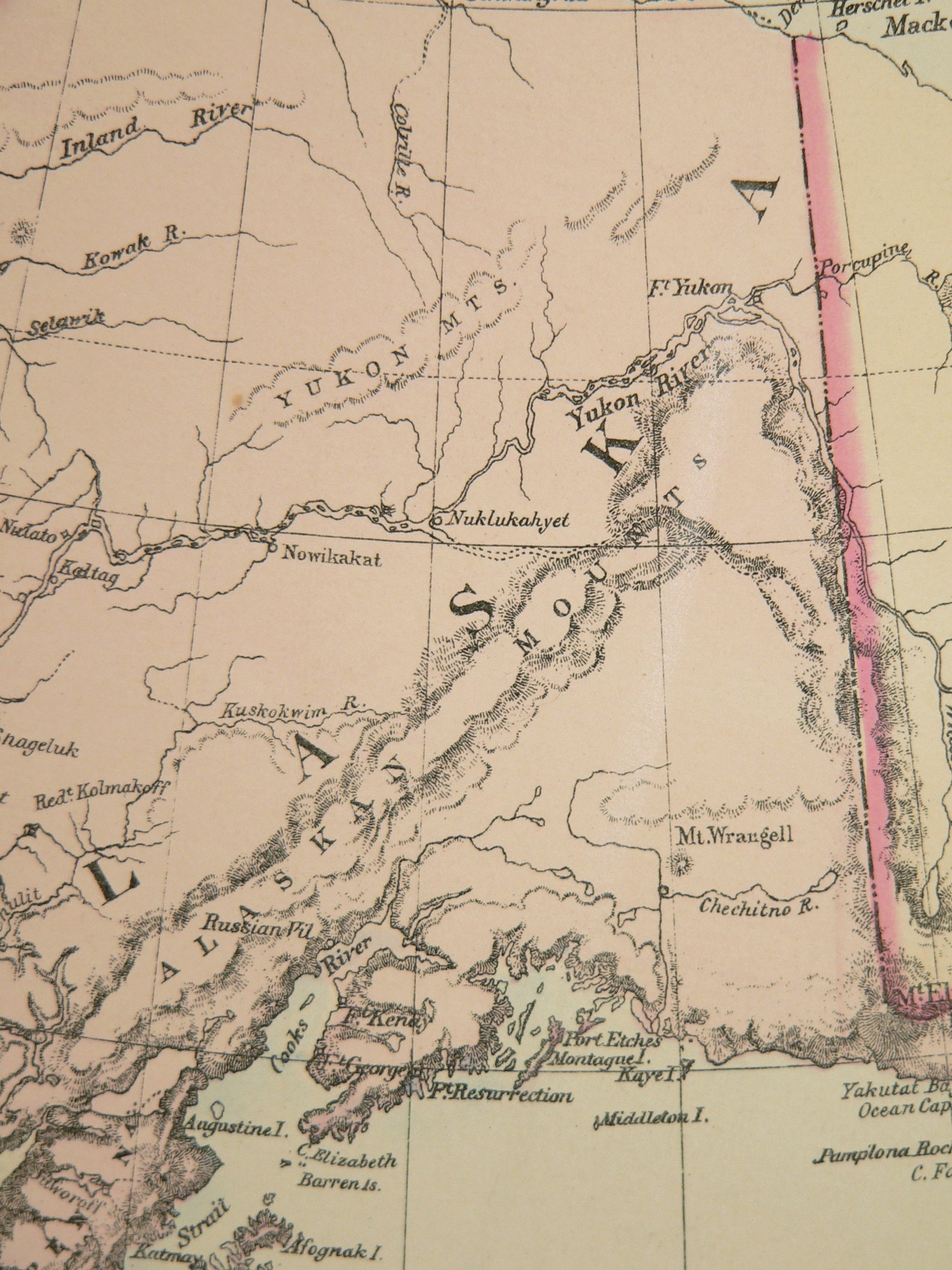 Antique Alaska Map, Indian Territory Map 1889 Bradley Map US Territory ...