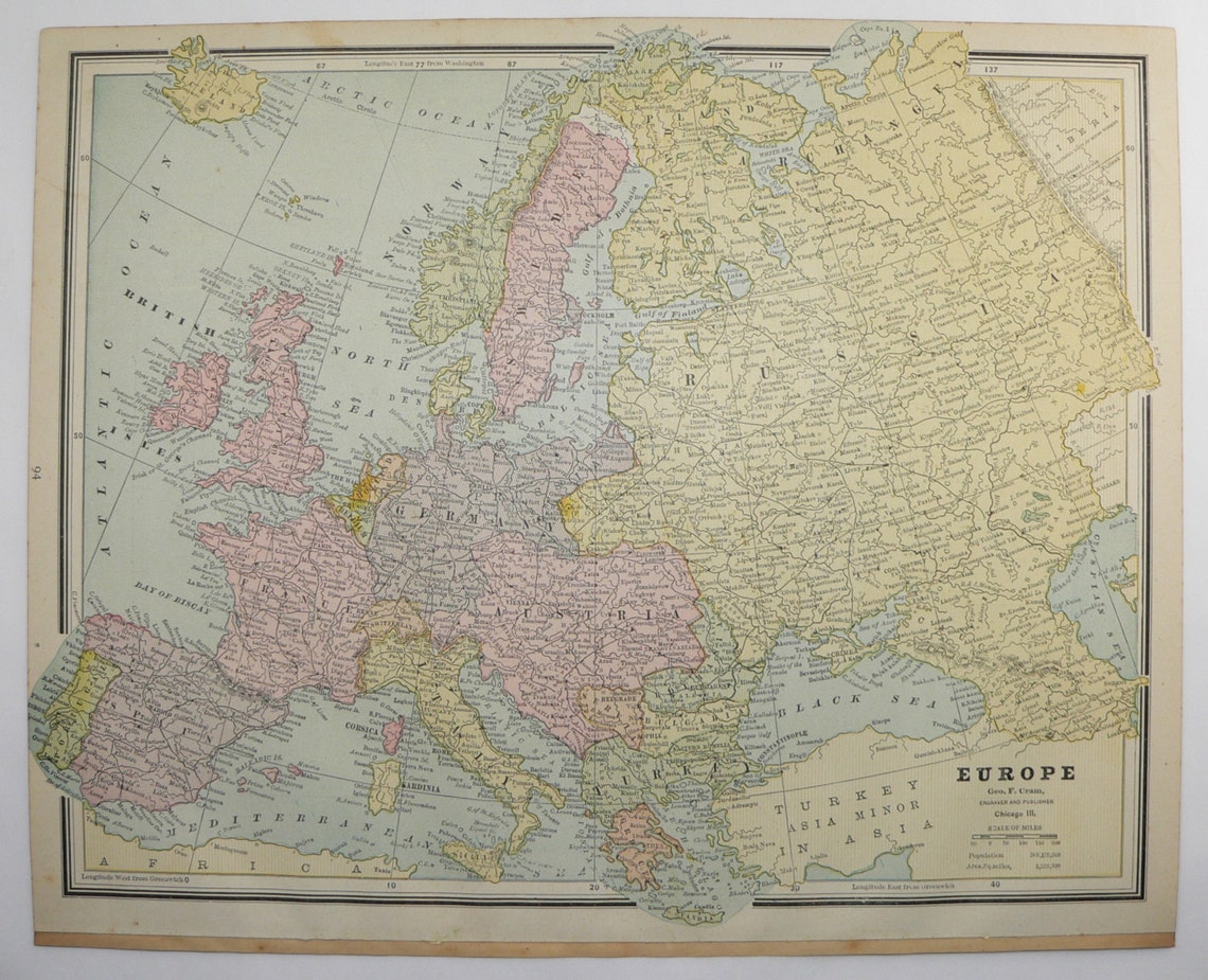 1887 South America Map, Cuba, Bahamas,, Europe, Original Vintage Map ...